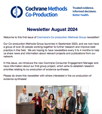 Newsletter launch | Cochrane Co-Production